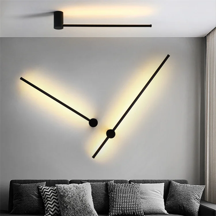 Simple Decorative Line Modeling Wall Hanging Living Room Led Strip Wall ...
