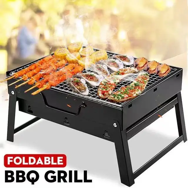 Portable Folding Outdoor Picnic BBQ Kit Smokeless Charcoal Stainless ...