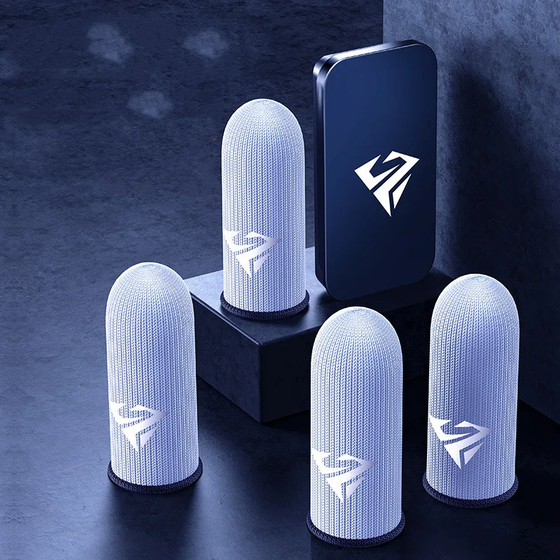 2pairs/case Gaming Finger Sleeve Glass Silver Fiber Ultra-thin ...