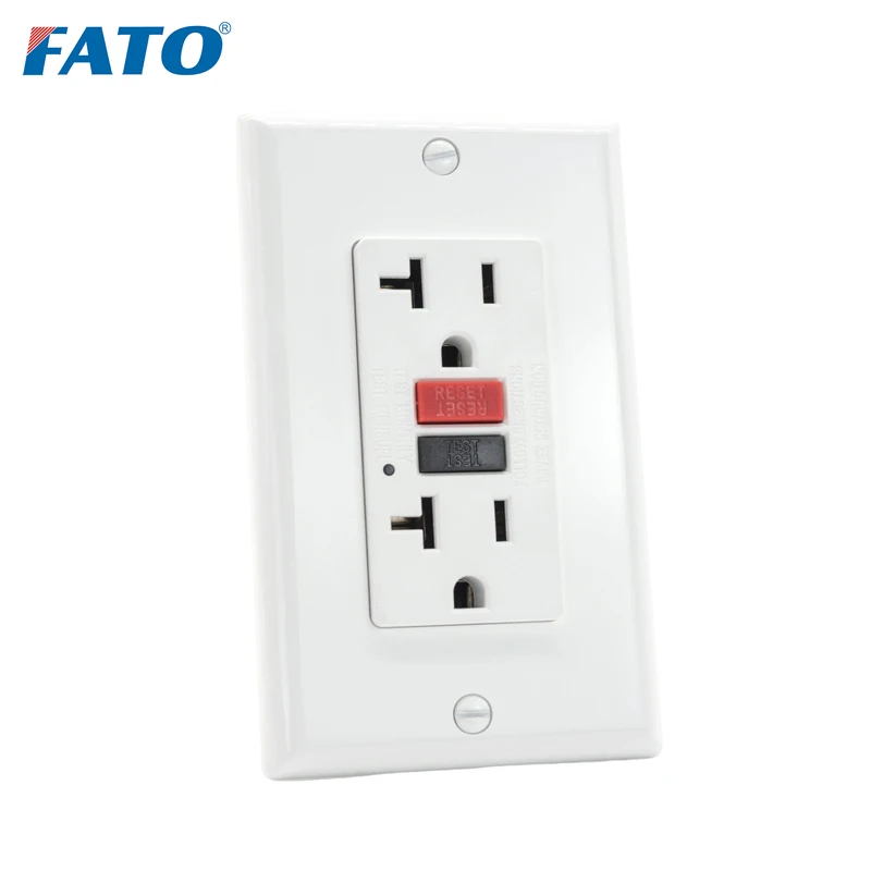 GFCI 20A 125V Ground Fault Leakage Protection Socket US Plugs
