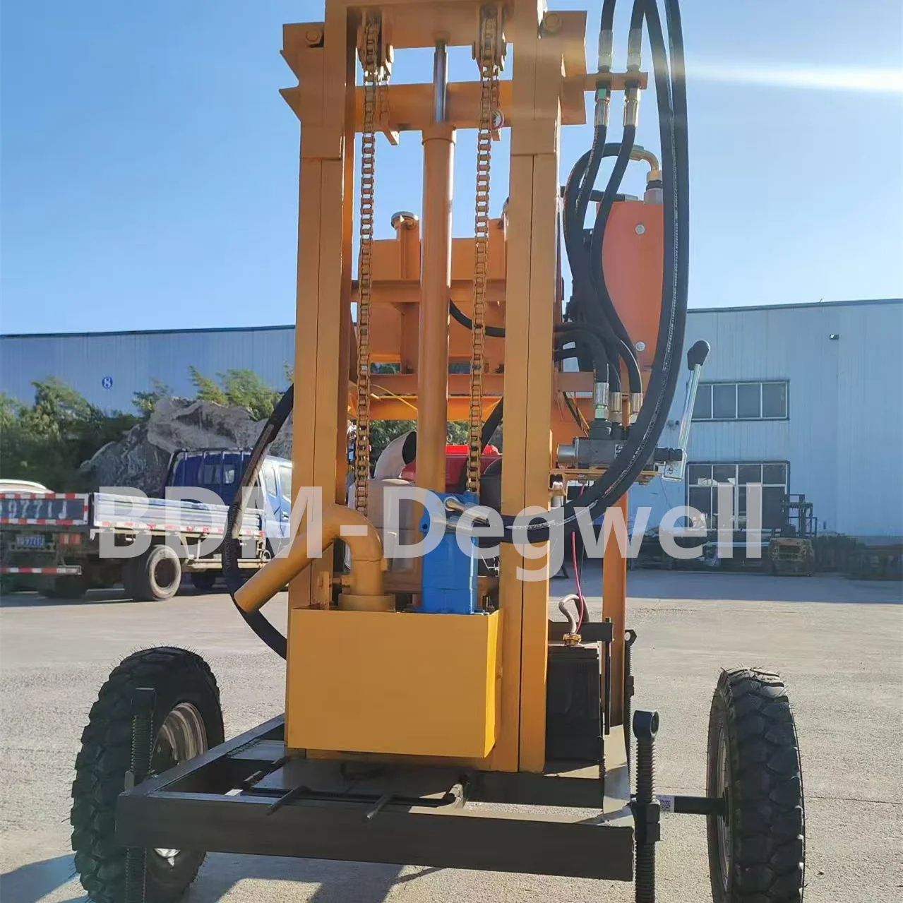 BDM-120 Portable Water Well Drilling Rig Diesel Engine 22HP Pump Max ...