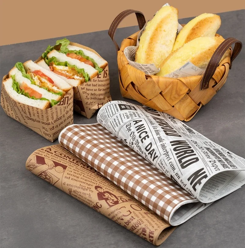 Greaseproof Paper Wrapper Burger Shawarma Sandwich Sushi Wrapping Paper ...