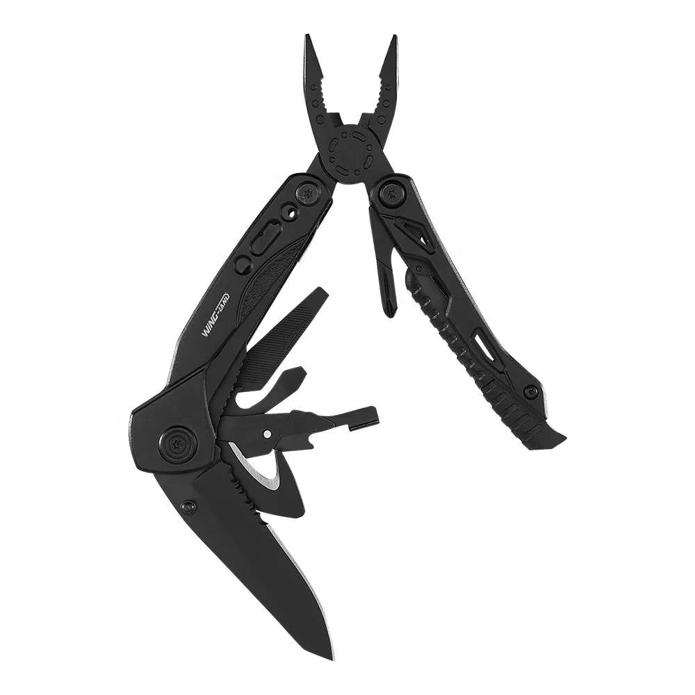 11in1 Survival Black Multifunction Plier Folding Pocket Pliers ...