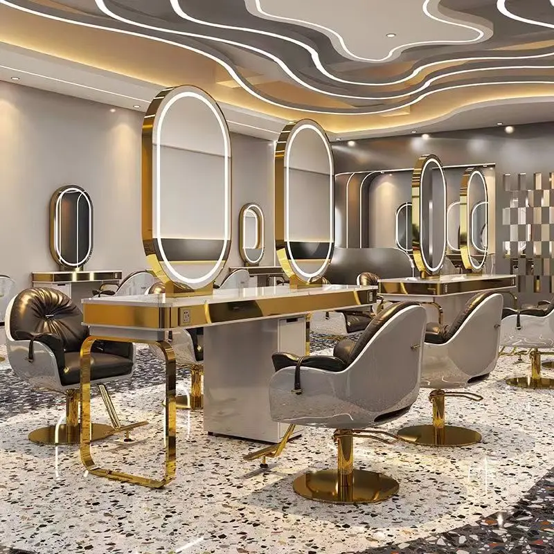 Beauty Salon Ironing Table Mirror Combination Hairdresser Mirror ...