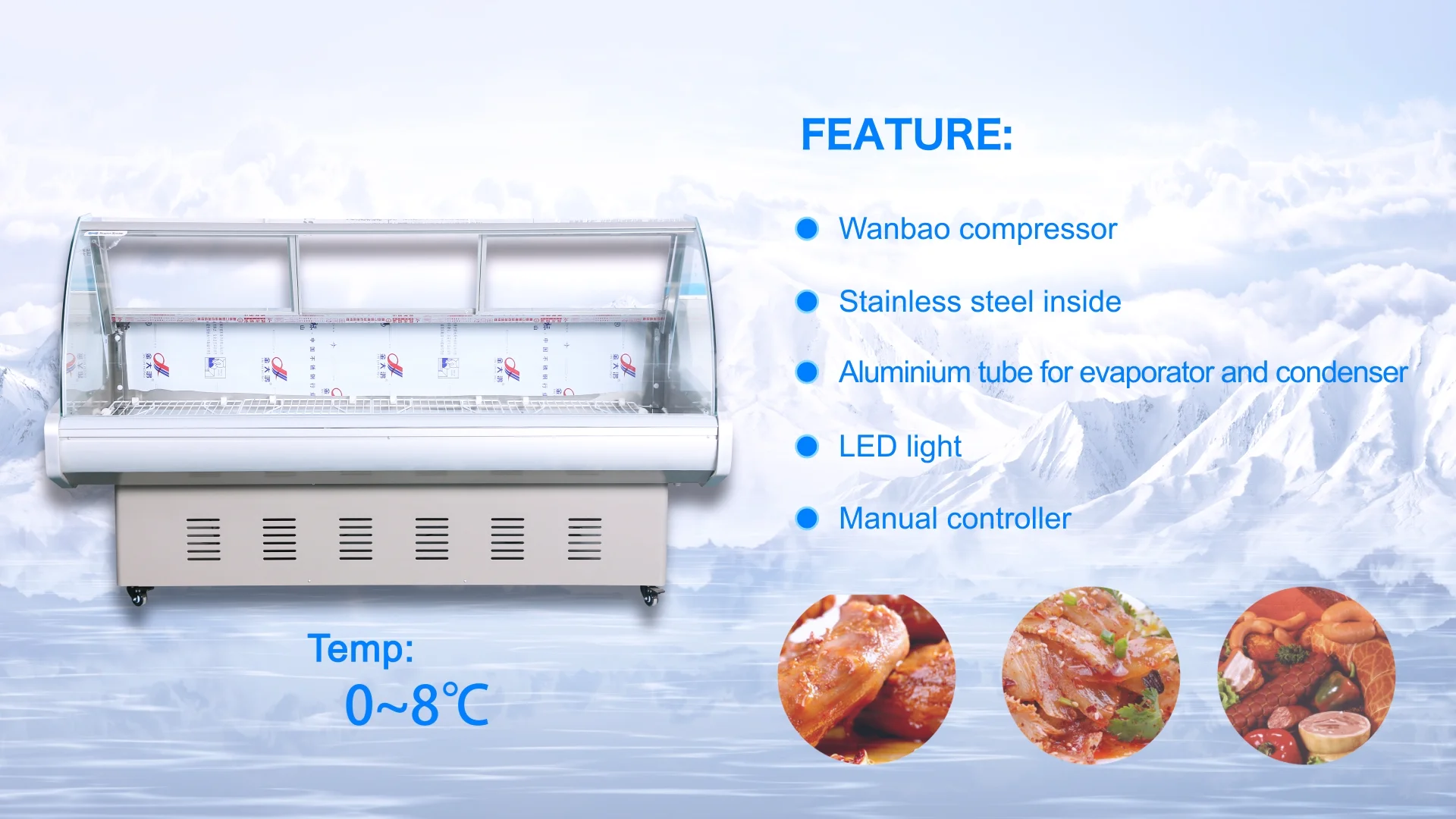 Supermarket Showcase Freezer Display Meat/deli Fridge - Buy Supermarket ...