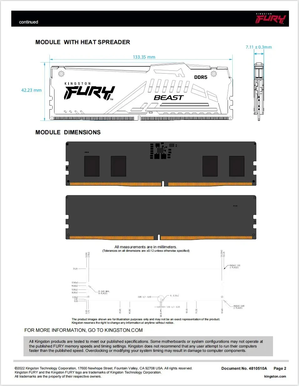 DDR5 Hyperx FURY Beast DDR5 RGB 16GB 32GB 4800 5200 5600 6000MHz ...