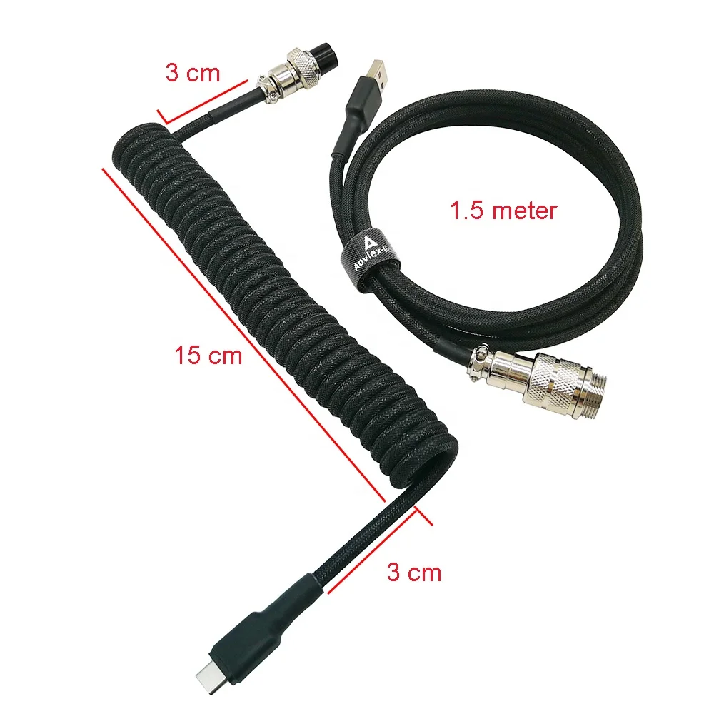 Aviator Connector With Color Keyboard Coiled Cable Custom Keyboard ...