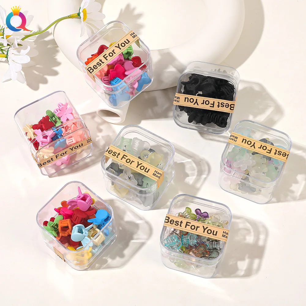 20 Piece Mini Hair Claw Box Packing - Assorted Color Hair Clips