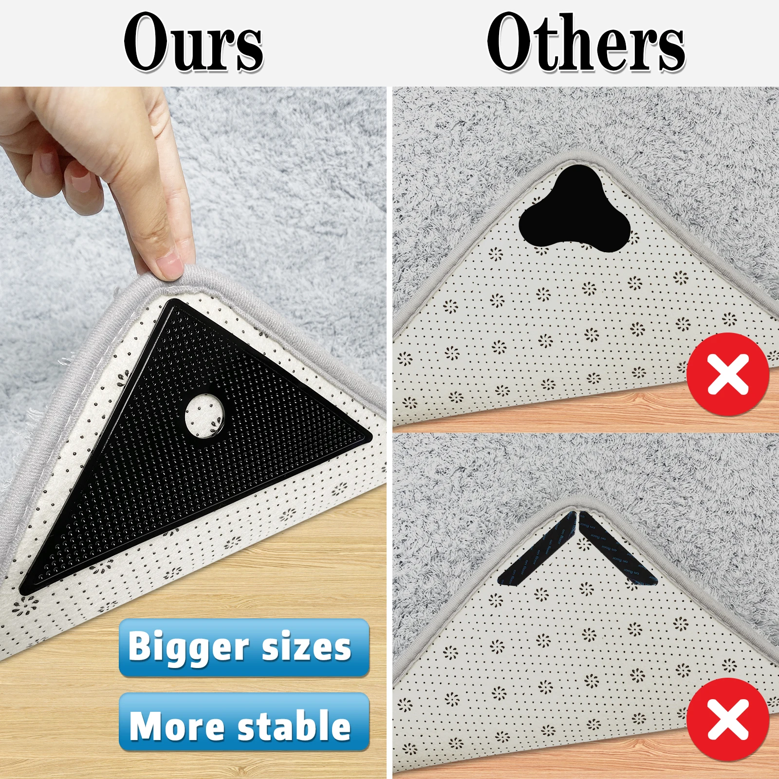 Washable Anti Slip Rug Underlay Carpet Grippers Strips Non Slip ...