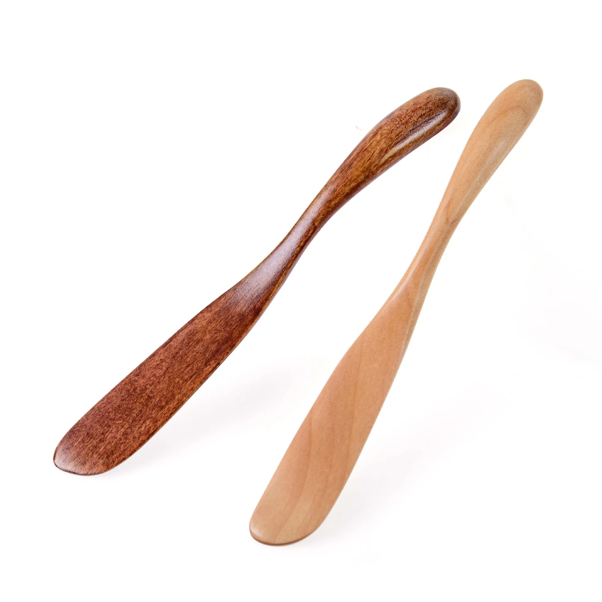 100% Natural Solid Wooden Butter Spatula Cream Cheese Jam Knife ...