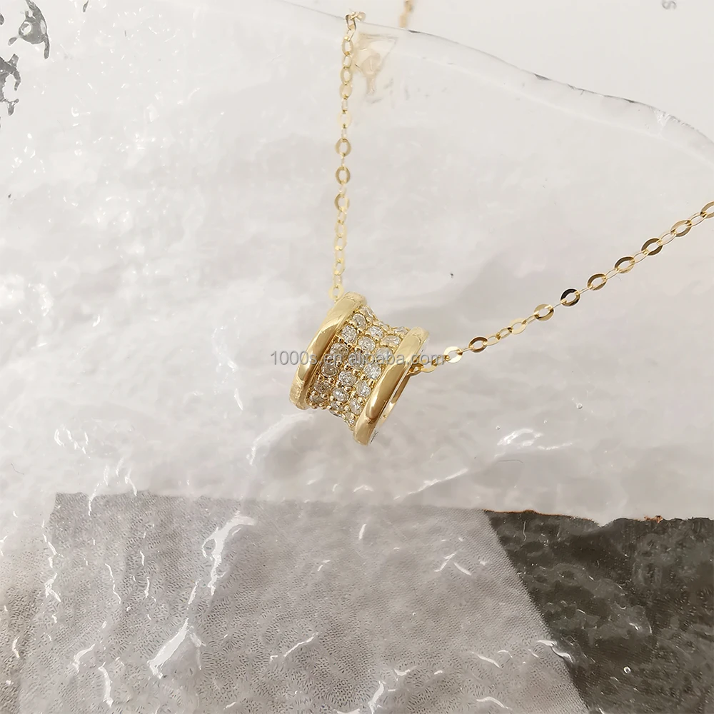 18k Au750 Pedant Gold Necklace Lab Grown Diamond Necklace Fine Jewelry Women Gift Pure Gold ...