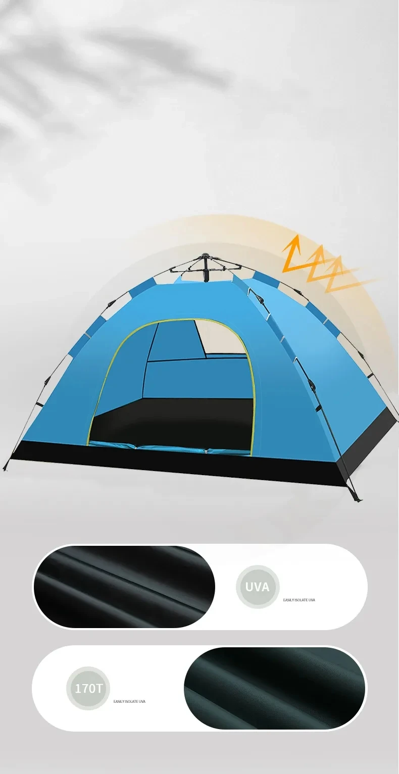 Outdoor Portable Foldable Automatic 2-3 Person Double Decker Tent ...
