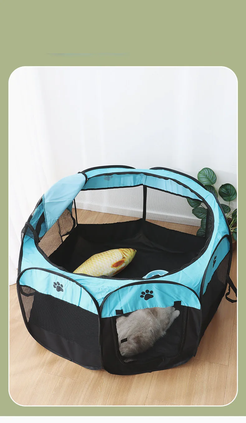 Portable Folding Pet Tent Dog House Octagonal Cage For Cat Tent Playpen ...