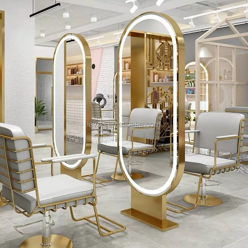 Barber Chair Mirror Station Led Salon Mirror Furniture Set| Alibaba.com