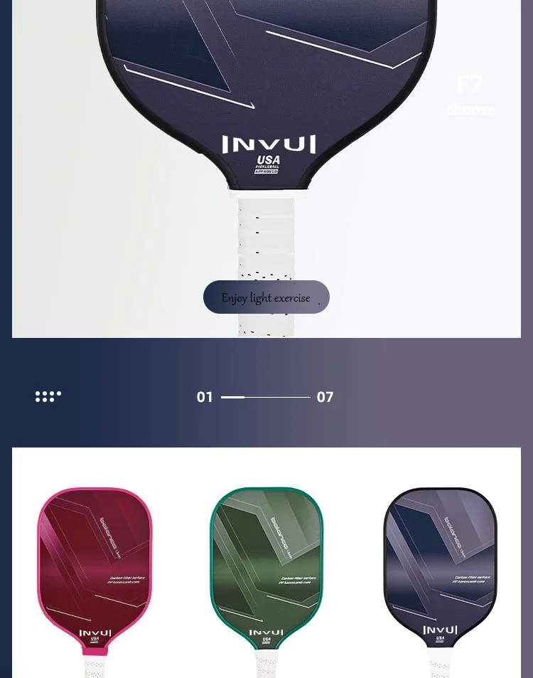 OEM Hot Pressed Carbon Fiber Pickleball Paddle 13mm for Daily Training ...