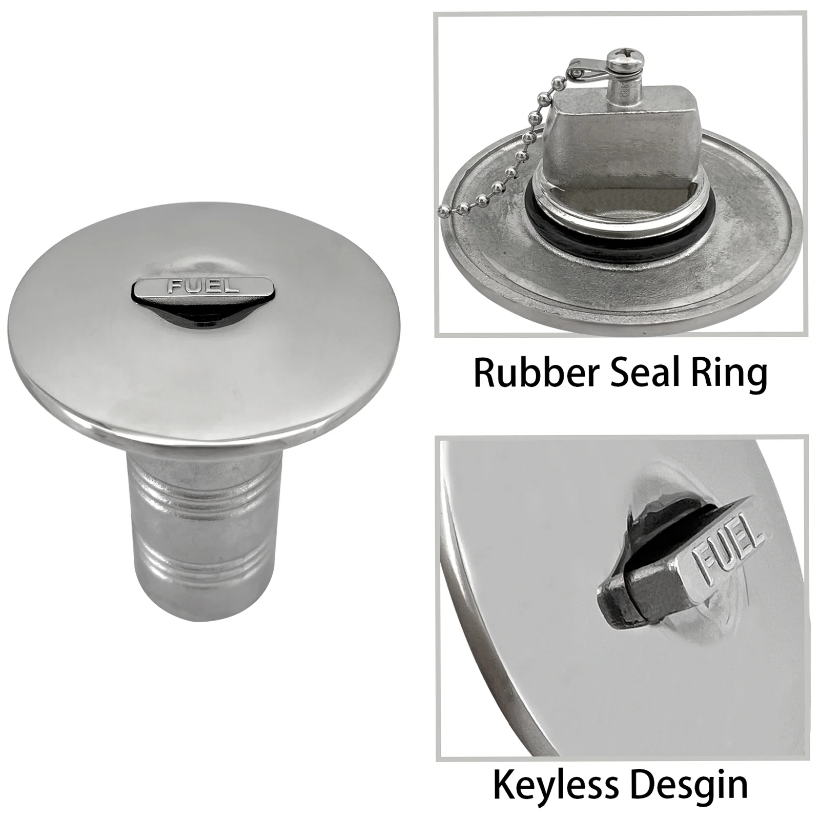 Boat Deck Fill/filler Cap Keyless - Angled Neck 38mm Fuel Marine 316 ...