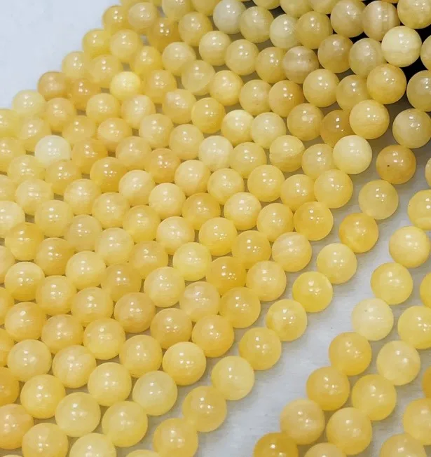 8mm Round Natural Beige Honey Yellow Jade Beads - Buy Natural Beige ...