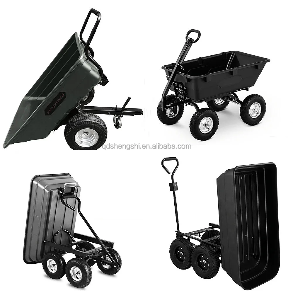 ATV/UTV Heavy Duty Utility Cart Poly Dump Cart Poly Tipper Trolley and ...