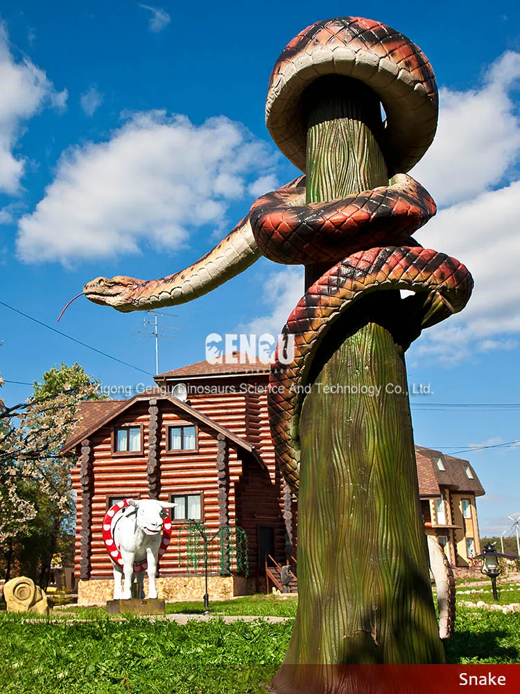 Life Size Animal Model Zoo Animatronic Rubber Snake for sale