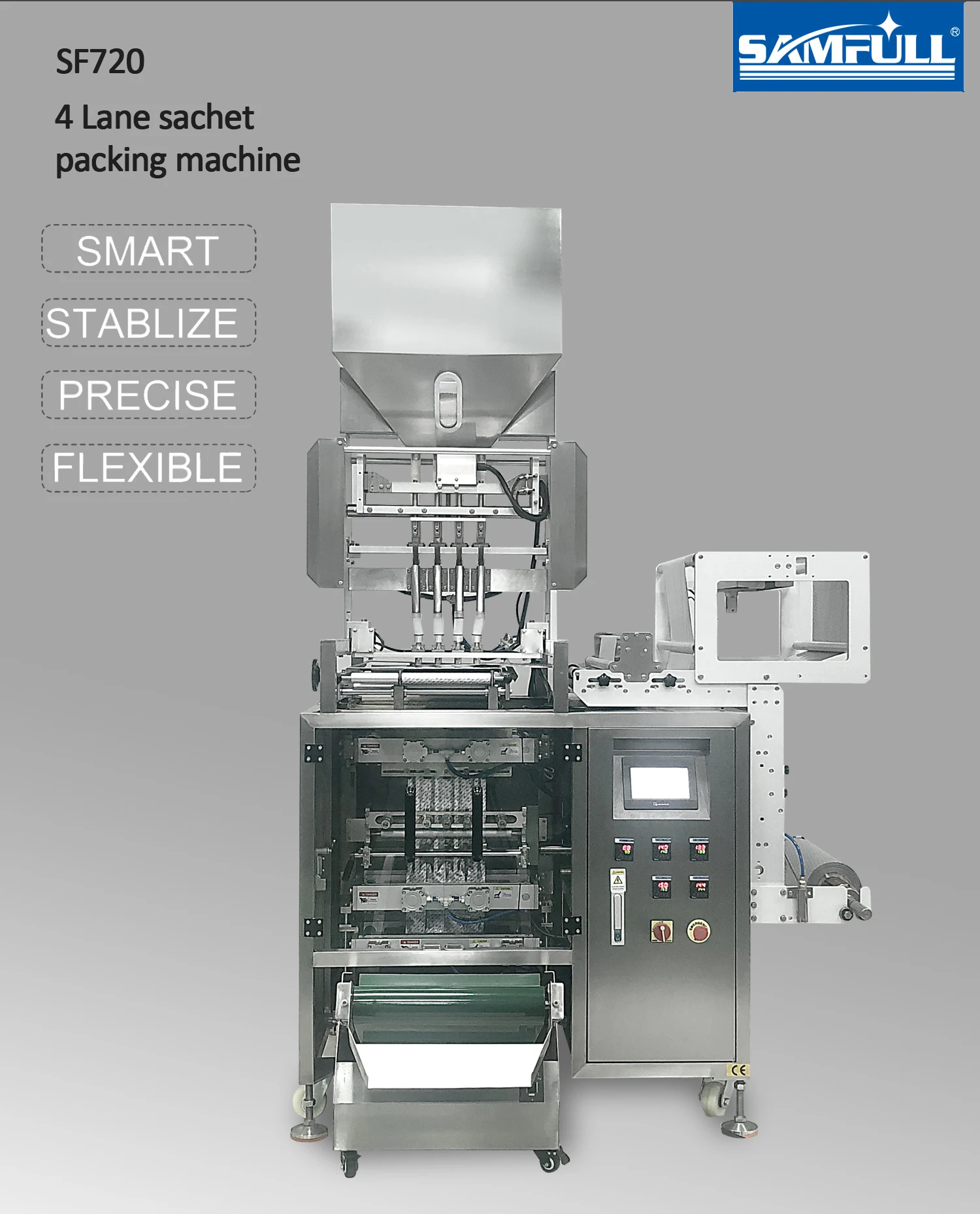 Automatic Multilane 4 Sides Sealing Sachet Powder Filling Machine Small ...