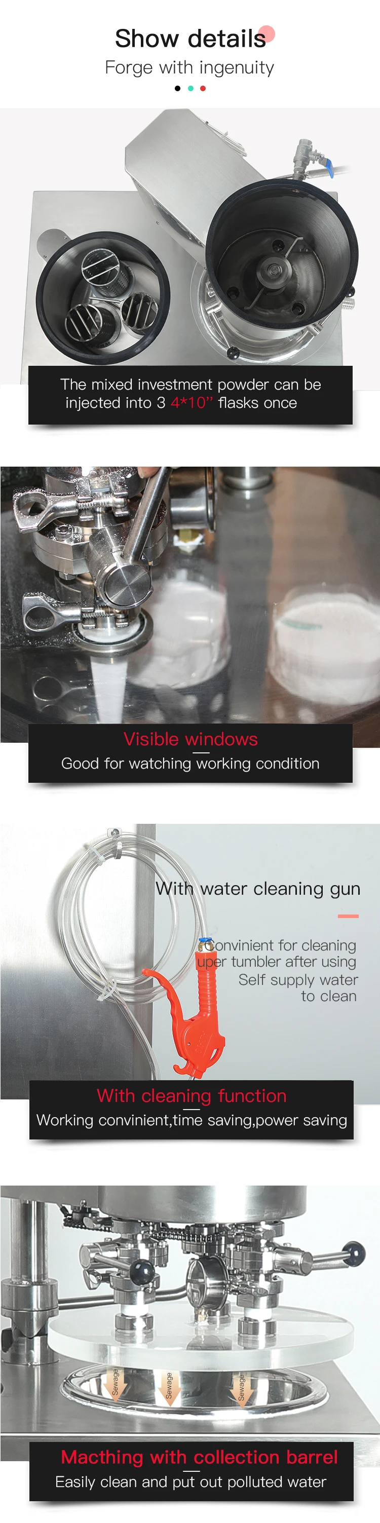 Vacuum Pressure Investment Powder Mixing Machine for Jewelry Casting