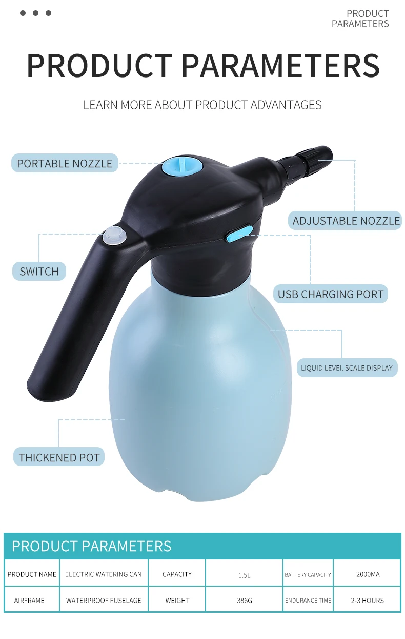 1.5l Battery Operated Rechargeable Handheld Garden Sprayer For Watering ...