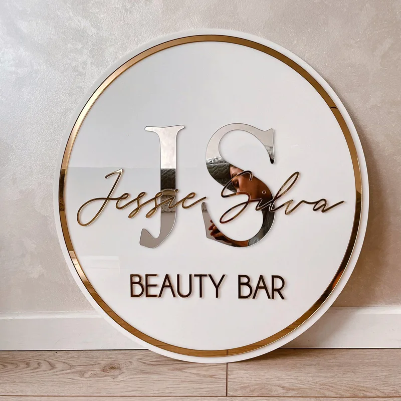 Business Neon Lights Mirror Logo Sign Acrylic Custom Logo Decoration 3d ...