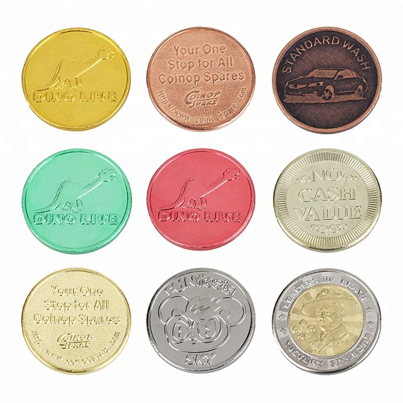 Custom Gold Metal Arcade Game Tokens - Commemorative