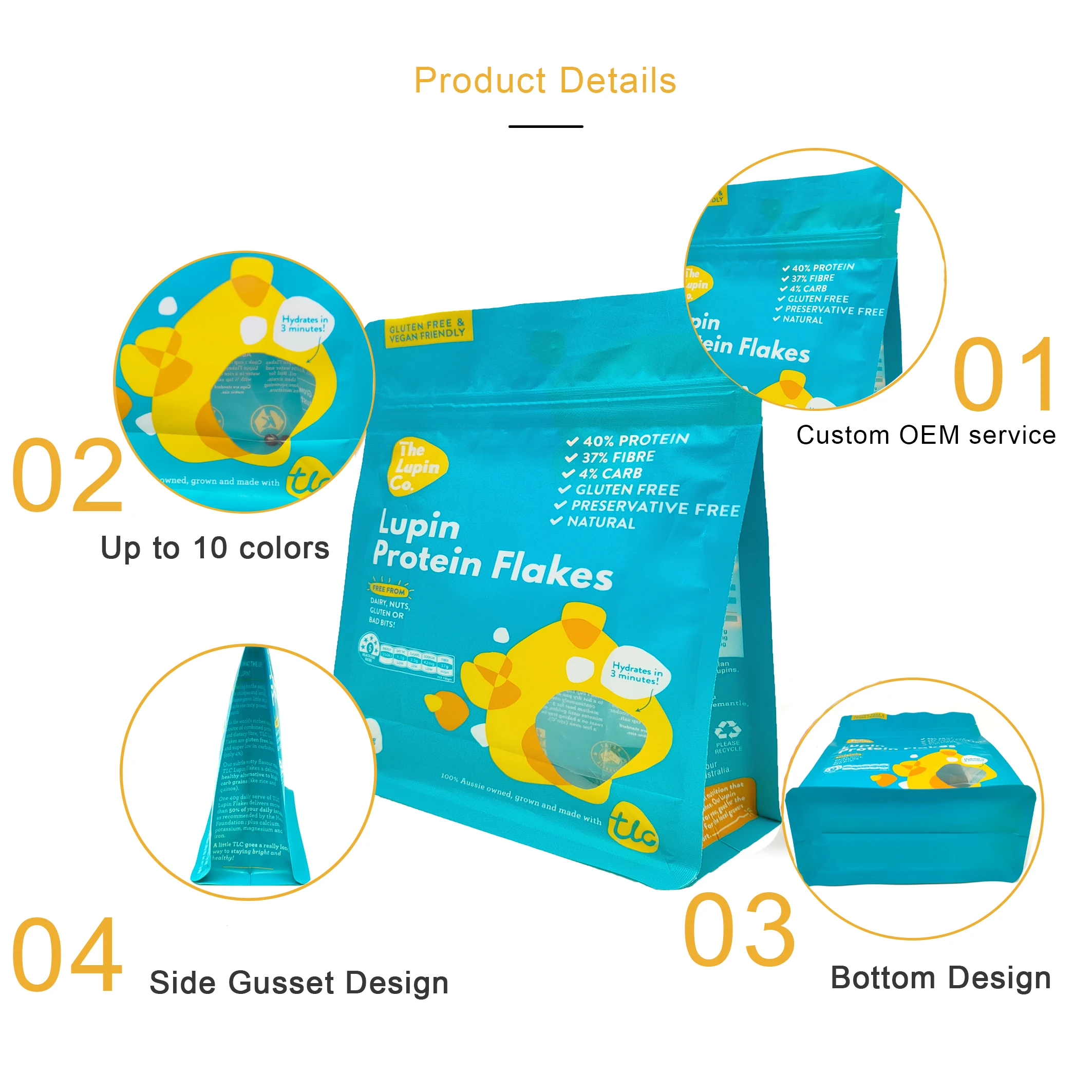 Custom Printed 100g 500g 1kg 5kg Resealable Coffee Milk Powder ...