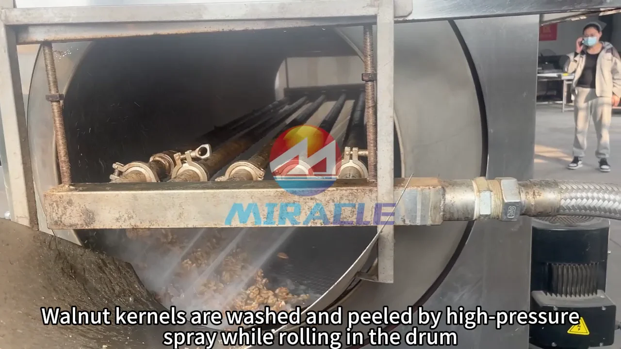 Automatic Walnut Kernel Roller Peeling Machine Drum Type Walnut Kernel ...