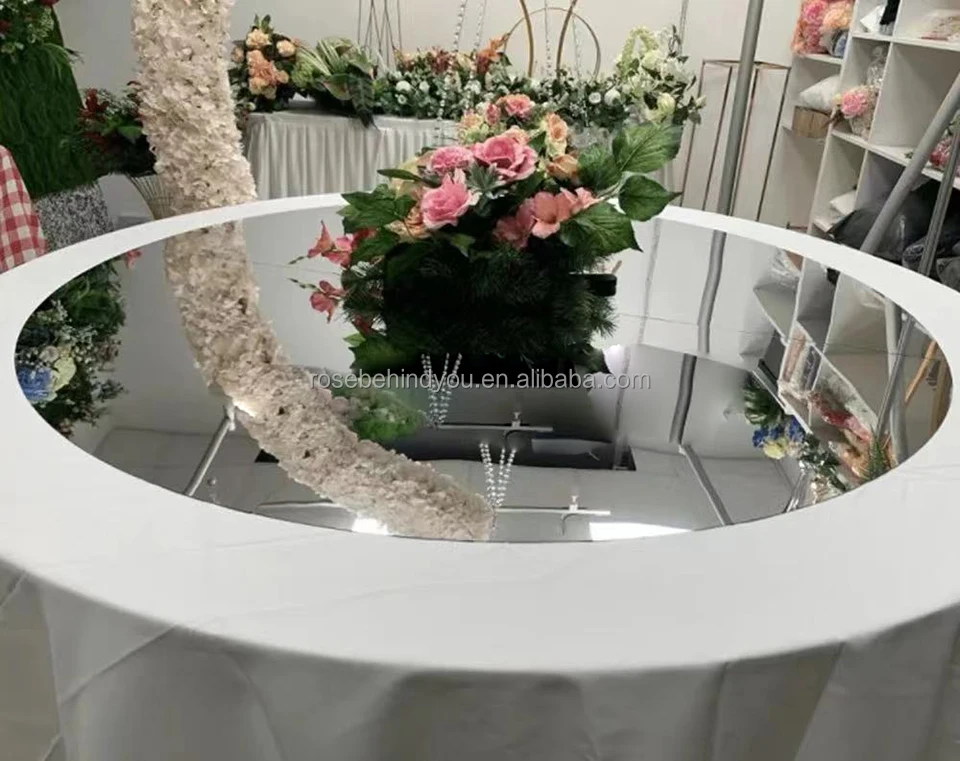 60inches Customized Thick Shiny Gold Silver Acrylic Mirror Table Top ...