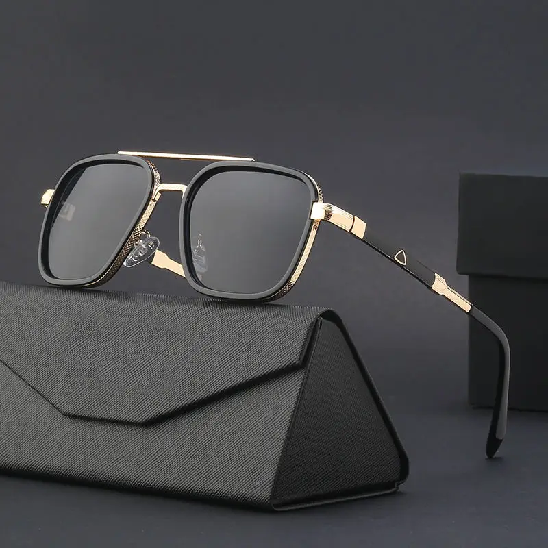 Luxury Brand Double Bridge Metal Sunglasses Woman Men Alloy Frame Polit ...