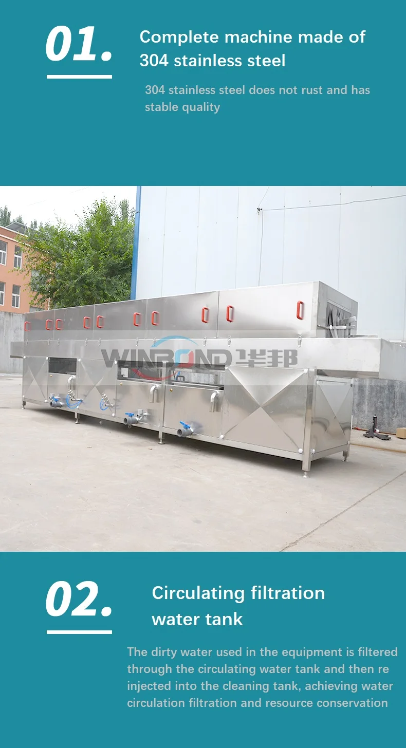 Industrial Continuous Water Spray Conveyor Belt Type Plastic Pallet Box ...