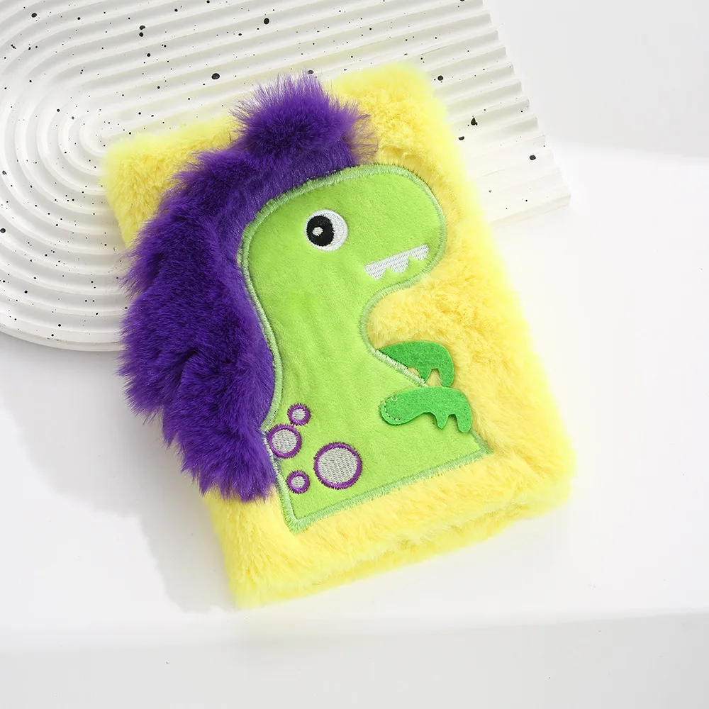 Cartoon Plush Notebook A5 Notepad Plush Embroidery Creative Cute ...