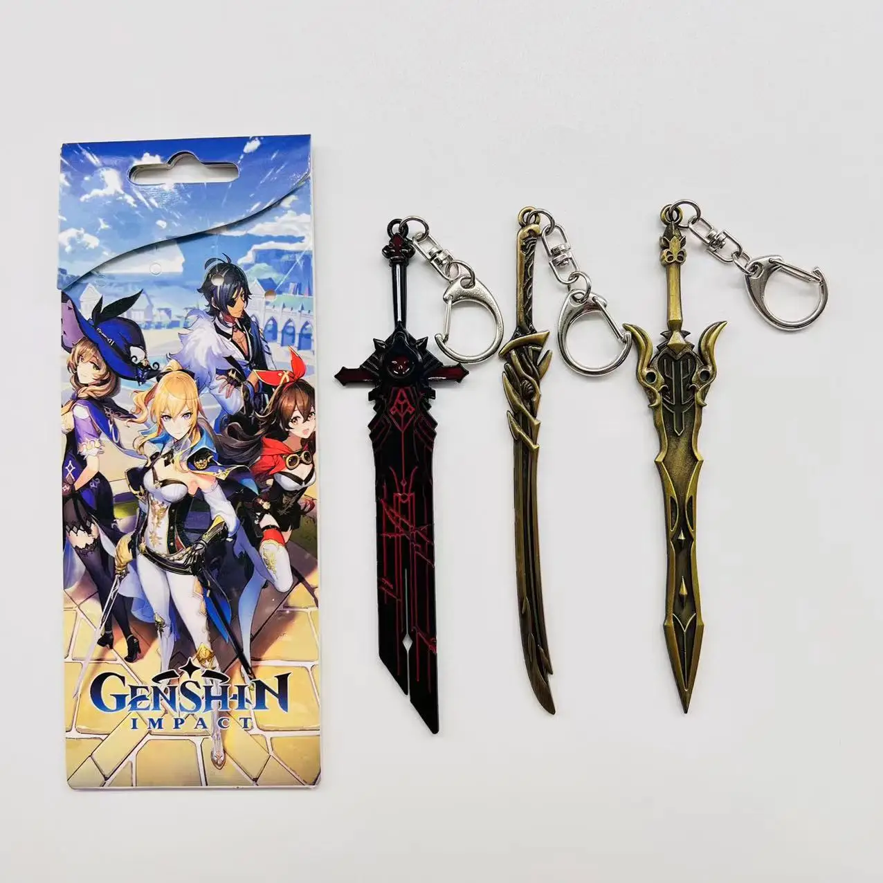 22 Design Mini Sword Model Metal Keychain In Blister Card Packaging For ...