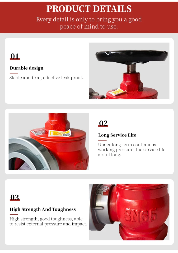 Outdoor Ductile Iron Red Vertical Fire Hydrant Stand Firefighting ...