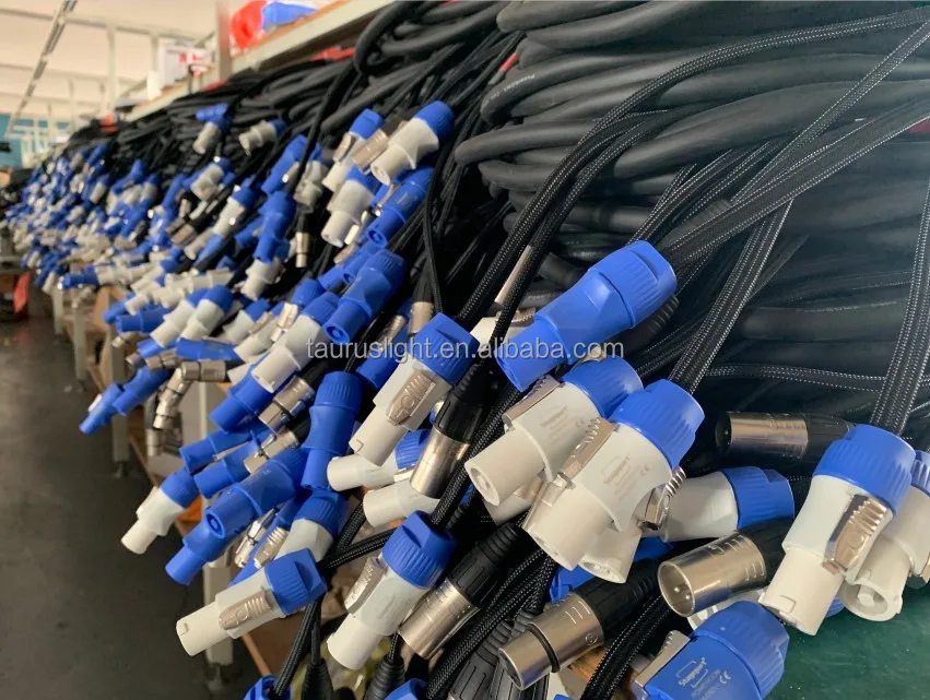 Dmx & Power 2 In 1 Hybrid Cable With Powercon Xlr Connector 3pin/5pin ...