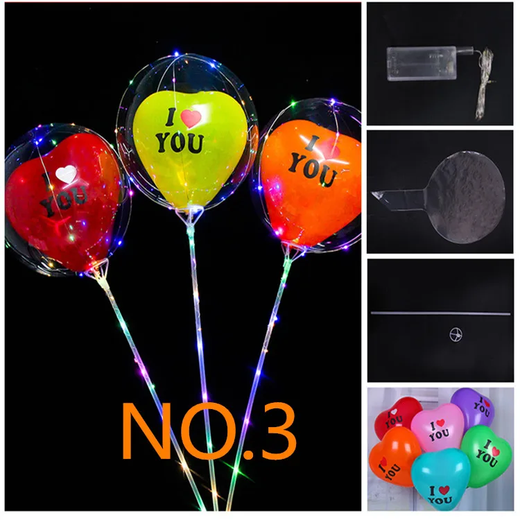 Transparent Birthday Party Decorations with LED Bobo Lights