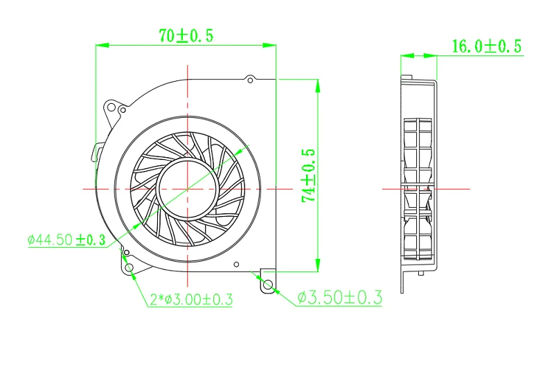 70mm Dc Blower Flow Cooling Fans 70*70*15mm Dc 7015 Radiator Blower ...