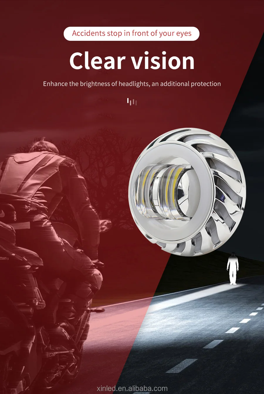 Motorcycle Headlight LED Angel Devil Eyes - RGB Hi/lo Beam