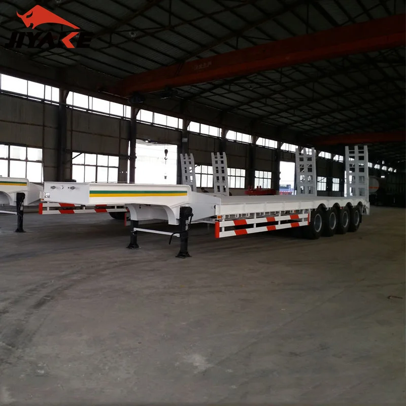 3axle 80ton Heavy Duty Gooseneck Hydraulic Ramp Low Loader Lowbed Truck ...