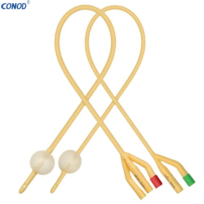 Hospital Latex Foley Ureteral Catheter Smooth 3 Way Or 2 Way Latex Foley Catheter Latex Foley ...