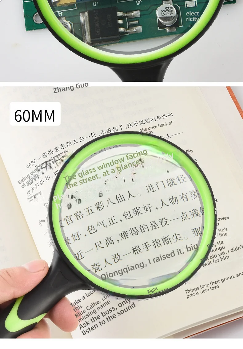 Pocket Microscope Reading Jewelry elderly 3 LED Light 3X 45X Magnifying ...