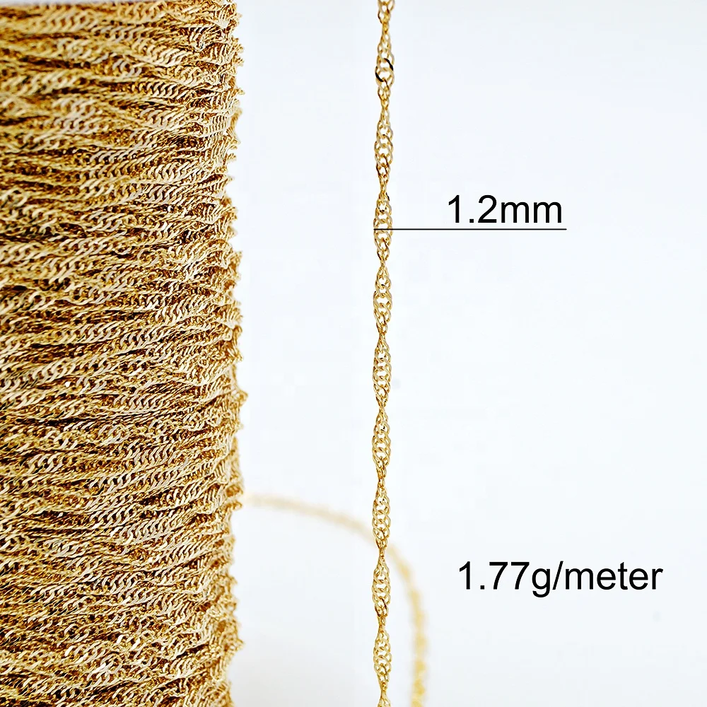 Genuine Gold Au585 Real Gold Solid Pure 14 Karat Gold Singapore Wave ...