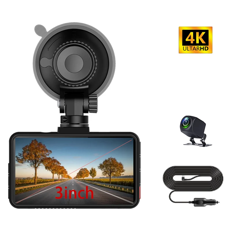 4k Dash Cam Built-in Wifi Gps Car Dashboard Camera Recorder With Uhd ...
