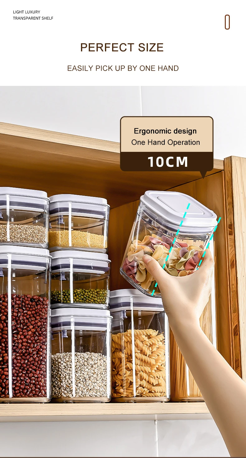 6-Piece Pack Push Button Pop up Container Box With Lids Grain Cereal ...