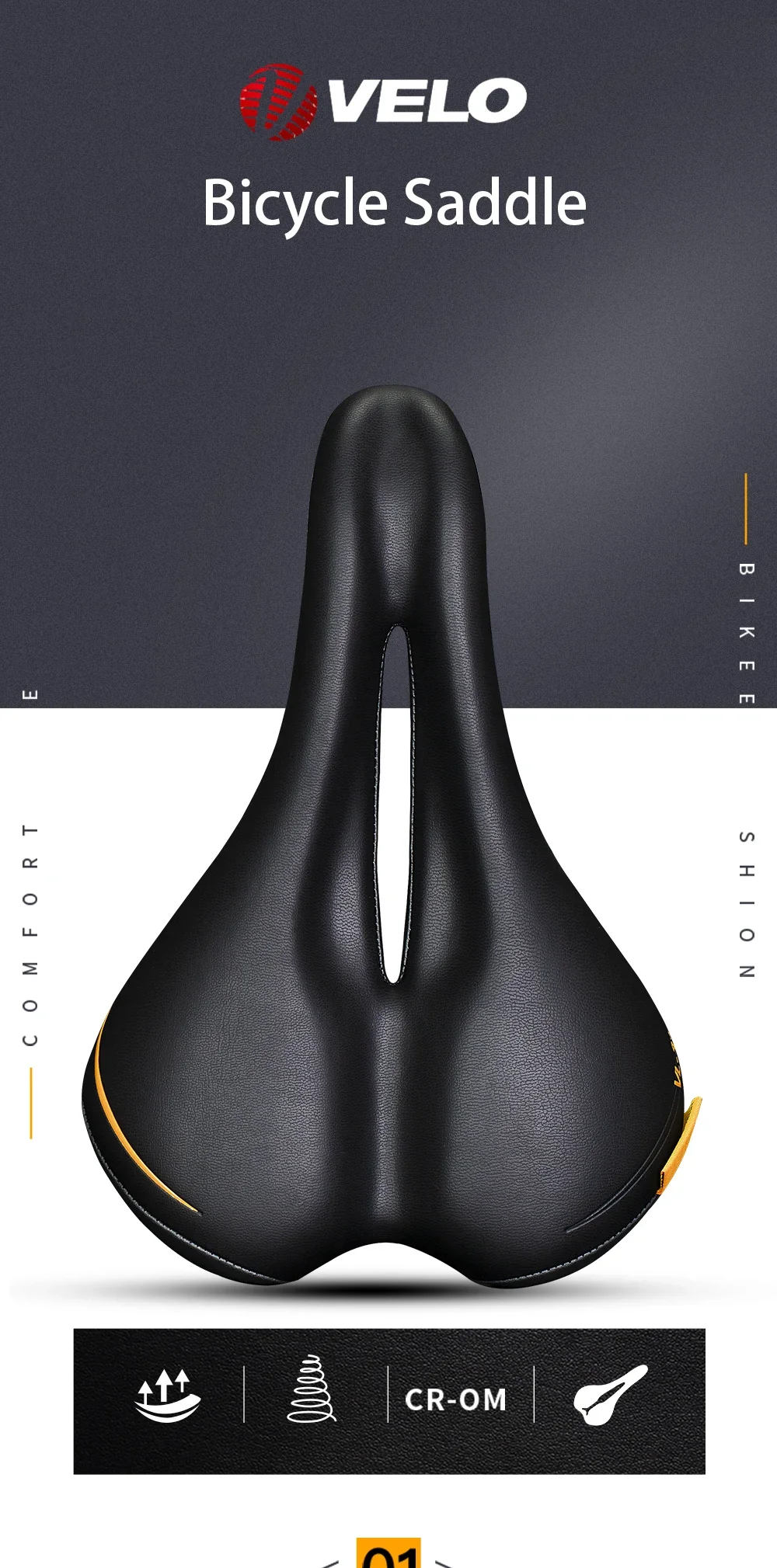 Velo Original Plush Series Bicycle Saddle For Road Gravel Mtb Off-road ...