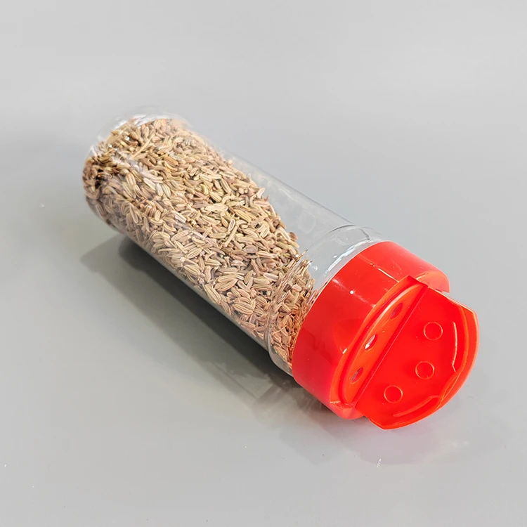 240ml Clear Spice Container - Dual Flapper Caps for BBQ