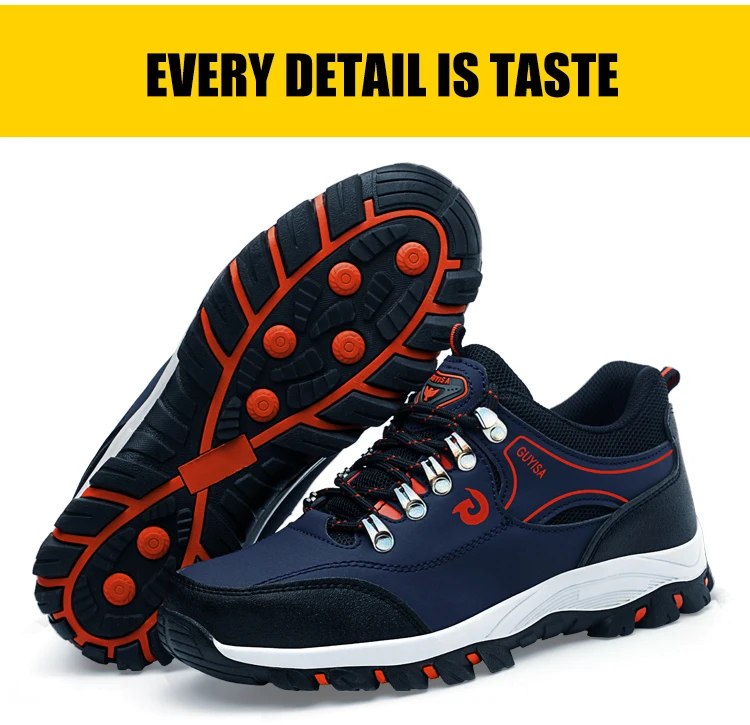 GUYISA Men's Lightweight Steel Toe Work Shoes - Anti-Slip, Puncture ...