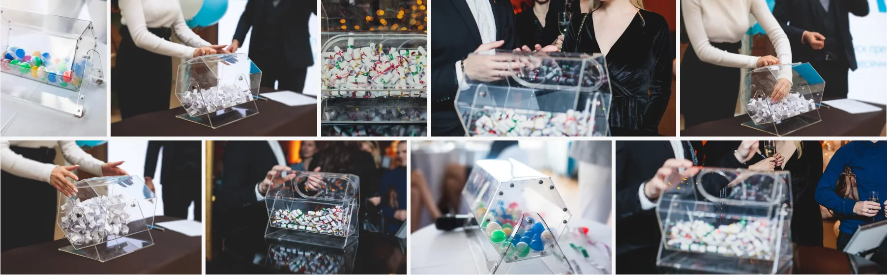 Clear Acrylic Raffle Ticket Spinner Drum Box Modern Acrylic Hand Crank ...